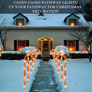 SUNYPLAY Christmas Candy Cane Pathway Marker Lights, Outdoor Christmas Pathway Lights for Christmas Holiday Walkway Patio Garden