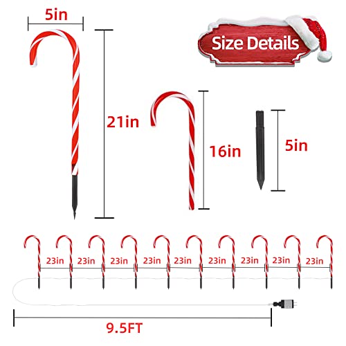 SUNYPLAY Christmas Candy Cane Pathway Marker Lights, Outdoor Christmas Pathway Lights for Christmas Holiday Walkway Patio Garden