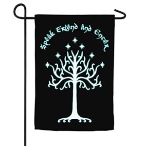 faqdflau speak friend and enter farmhouse yard outdoor decoration burlap garden flag 12.5 x 18 inch double sided