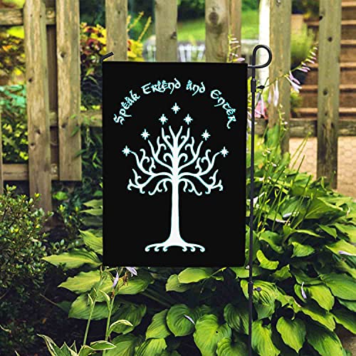 FAQDFLAU Speak Friend and Enter Farmhouse Yard Outdoor Decoration Burlap Garden Flag 12.5 x 18 Inch Double Sided