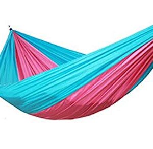 Cicilin Camping Hammock & Tree Straps Single/Double Portable Lightweight Nylon Parachute Hammock for Outdoor Travel Backpacking Garden (bleu+Pink)