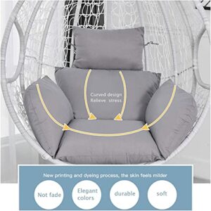 Rlosqvee Waterproof Hanging Chair Cushion, Thicken Washable Swing Cushions for Hanging Egg Chair Patio Garden Hanging Basket Chair Seat (Light Gray)