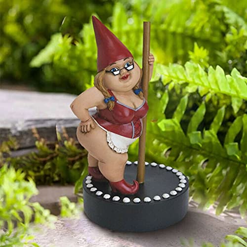 HAIFENGDA Pole Dance Garden Gnomes, Funny Woman Dancing Gnome Garden Decor, Garden Statues Outdoor for Home Decoration Outdoor Yard Art Lawn Patio Garden Gnome Decor.