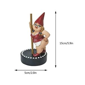 HAIFENGDA Pole Dance Garden Gnomes, Funny Woman Dancing Gnome Garden Decor, Garden Statues Outdoor for Home Decoration Outdoor Yard Art Lawn Patio Garden Gnome Decor.