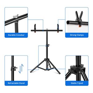 Selens Photography Backdrop Stand 30 Inches Small T Shape Support Light Stands Mini Holder for Photo Studio Tabletop Desktop Background Paper, T-Shape Background Support Stand Crossbar with 2 Clamps