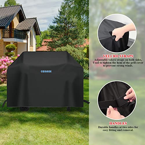 Cegsin 58 Inch Grill Cover, Heavy Duty Waterproof BBQ Grill Cover, UV and Fade Resistant Gas Grill Cover, 600D Outdoor Grill Cover Fits Grills of Weber Brinkman Char-Broil, Etc-Black