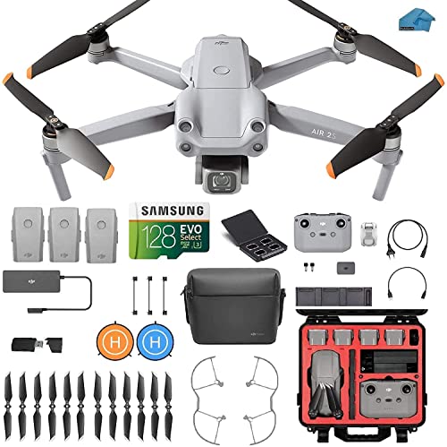 DJI Air 2S Fly More Combo - Drone Quadcopter UAV with 3-Axis Gimbal Camera, 5.4K Video, 3 batteries, HardCase, 128gb SD Card, Lens Filters, Landing pad Kit with Must Have Accessories