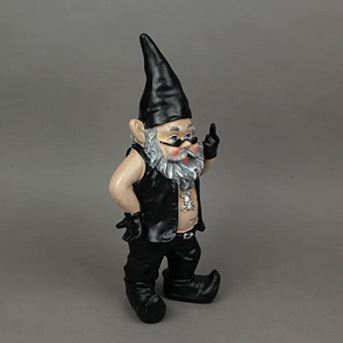 Zeckos Gnoschitt The Naughty Biker Motorcycle Garden Gnome Unique Indoor Outdoor Decorative Statue 13 Inches Tall