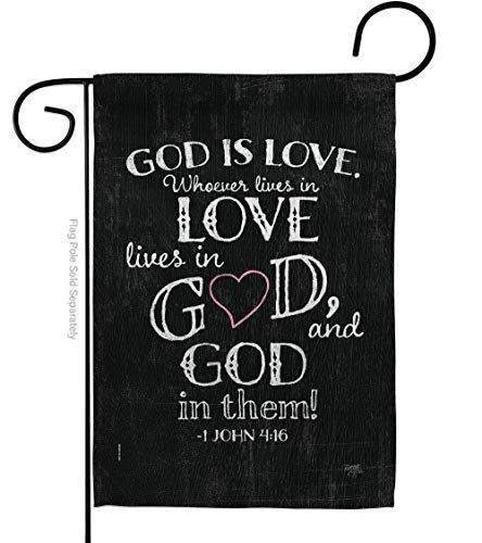 Breeze Decor God is Love Garden Flag Religious Bible Verses Bless Faith Thank Hope Pray Christian Religion House Decoration Banner Small Yard Gift Double-Sided, Made in USA