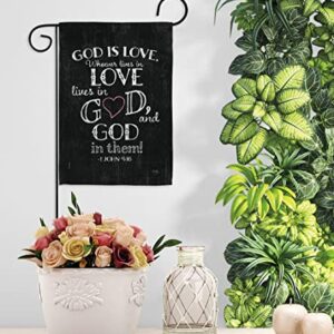 Breeze Decor God is Love Garden Flag Religious Bible Verses Bless Faith Thank Hope Pray Christian Religion House Decoration Banner Small Yard Gift Double-Sided, Made in USA