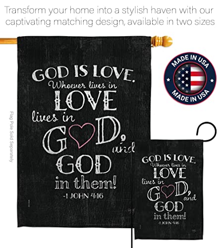 Breeze Decor God is Love Garden Flag Religious Bible Verses Bless Faith Thank Hope Pray Christian Religion House Decoration Banner Small Yard Gift Double-Sided, Made in USA