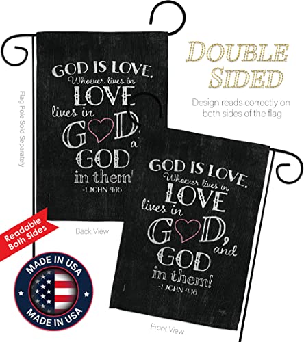 Breeze Decor God is Love Garden Flag Religious Bible Verses Bless Faith Thank Hope Pray Christian Religion House Decoration Banner Small Yard Gift Double-Sided, Made in USA