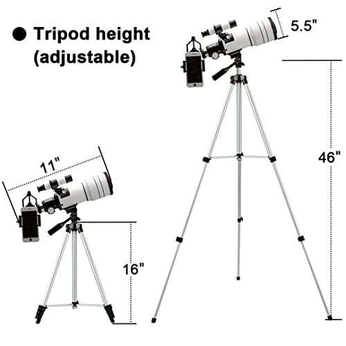 ToyerBee Telescope for Adults & Kids, 70mm Aperture Astronomical Refractor Telescopes for Astronomy Beginners (15X-150X), 300mm Portable Telescope with an Phone Adapter & A Wireless Remote