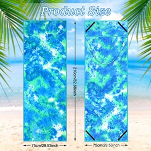 Chaise Lounge Cover Beach Chair Cover Tie Dye Lounge Chair Covers Outdoor Chair Cover Pool Lounge Chair Cover Microfiber Chaise Beach Towel for Beach Pool Sunbathing Travel Garden (Green, 2 Pcs)