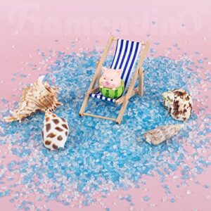 Framendino, 3 Pack Miniature Foldable Beach Chair 1:12 Mini Deck Chair Longue for DIY Fairy Garden Bonsai Ocean Beach Micro Landscape Decoration