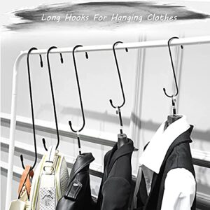 6 Pack Large Heavy Duty S Hooks,10 Inch Long Utility S Hook for Plant Flowerpot, Large Hummingbird Feeder Hooks,Black Giant S-Shaped Hook for Basket,Garden,Patio,Indoor& Outdoor Uses .