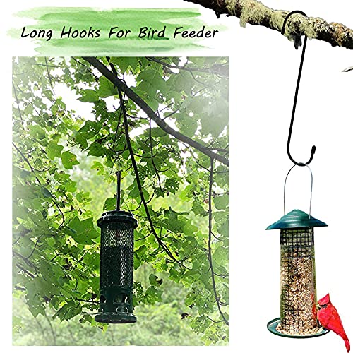 6 Pack Large Heavy Duty S Hooks,10 Inch Long Utility S Hook for Plant Flowerpot, Large Hummingbird Feeder Hooks,Black Giant S-Shaped Hook for Basket,Garden,Patio,Indoor& Outdoor Uses .