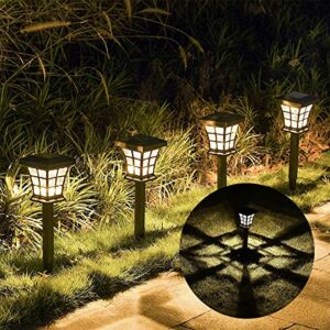 8 pack solar pathway light outdoor, 10 lumen led solar outdoor lights,ip44 waterproof pathway lights for garden patio and walkway decoration