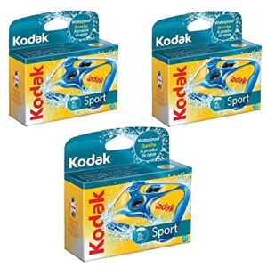 kodak sport underwater single-use disposable camera with 800 speed 27-exposure film (3-pack)