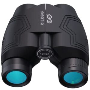 New 2023 12x25 Compact Binoculars for Adults Kids with Low Light Night Vision - Waterproof Easy Focus Binoculars for Hunting Bird Watching Outdoor Travel Sport Games - Large Eyepiece