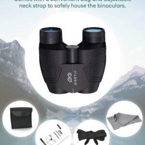 New 2023 12x25 Compact Binoculars for Adults Kids with Low Light Night Vision - Waterproof Easy Focus Binoculars for Hunting Bird Watching Outdoor Travel Sport Games - Large Eyepiece