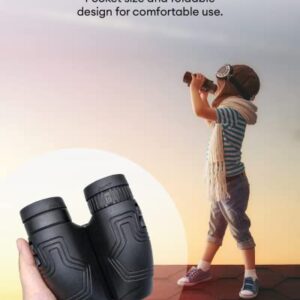 New 2023 12x25 Compact Binoculars for Adults Kids with Low Light Night Vision - Waterproof Easy Focus Binoculars for Hunting Bird Watching Outdoor Travel Sport Games - Large Eyepiece