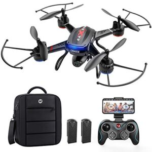 holy stone f181w 1080p fpv drone with hd camera for adult kid beginner, rc quadcopter with carrying case, voice control, gesture control, wide angle live video, altitude hold, 2 batteries, easy to fly