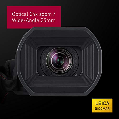 Panasonic X2000 4K Professional Camcorder with 24x Optical Zoom, WiFi HD Live Streaming, 3G SDI Output and VW-HU1 Detachable Handle, HC-X2000 (USA Black)