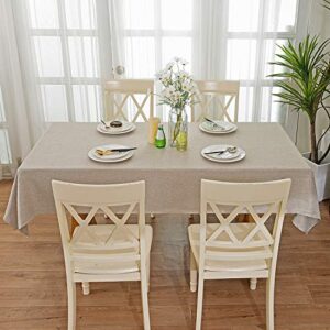 Spring Garden Home Table Protector for Dinning Room Table Heavy Weight Rectangle/Oblong Table Cloth Cover for Kitchen Party Patio Indoor Outdoor, 52x70-Inch, Linen