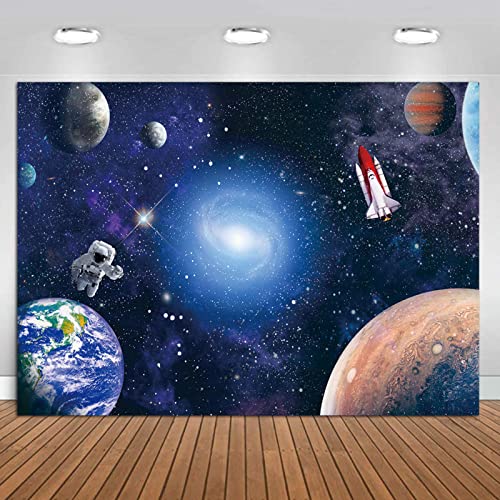 CGXINS Outer Space Backdrop for Baby Kids Astronaut Themed Birthday Party Decoration 7x5ft Universe Galaxy Stars Newborn Baby Shower Photo Background Photography