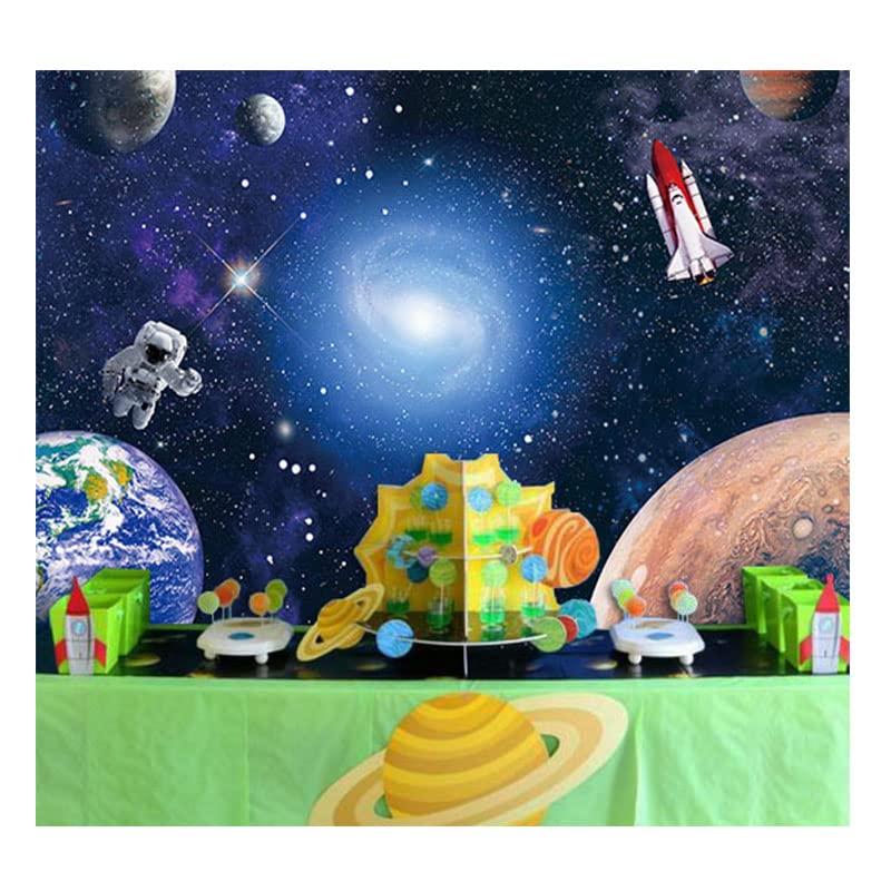 CGXINS Outer Space Backdrop for Baby Kids Astronaut Themed Birthday Party Decoration 7x5ft Universe Galaxy Stars Newborn Baby Shower Photo Background Photography