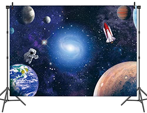 CGXINS Outer Space Backdrop for Baby Kids Astronaut Themed Birthday Party Decoration 7x5ft Universe Galaxy Stars Newborn Baby Shower Photo Background Photography