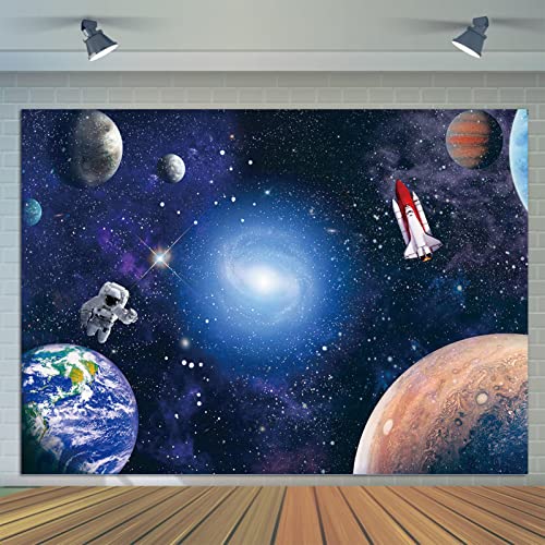 CGXINS Outer Space Backdrop for Baby Kids Astronaut Themed Birthday Party Decoration 7x5ft Universe Galaxy Stars Newborn Baby Shower Photo Background Photography