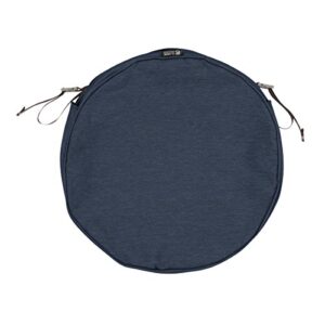 classic accessories montlake fadesafe water-resistant 15 x 2 inch round outdoor chair seat cushion slip cover, patio furniture cushion cover, heather indigo blue, patio furniture cushion covers