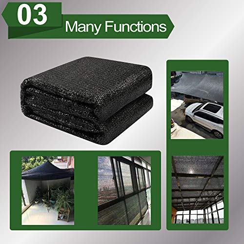 vensovo 50% Sunblock Shade Cloth Net Black Resistant - 10x20 Ft Garden Shade Mesh Tarp for Plant Cover, Greenhouse, Chicken Coop, Tomatoes, Plants