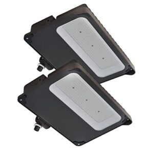 fiqevs 240w led flood light knuckle mount, outdoor led floodlights ac100-277v, 33,600lm(1000w hps/mh eqv.) ip65 waterproof flood lights for yard/garden/signs/advertising boards – 2 pack