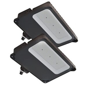 Fiqevs 240W LED Flood Light Knuckle Mount, Outdoor LED Floodlights Ac100-277V, 33,600LM(1000W HPS/MH Eqv.) IP65 Waterproof Flood Lights for Yard/Garden/Signs/Advertising Boards - 2 Pack