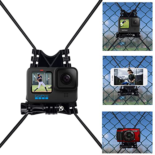 Suptig Net Fence and Tree Pole Mounting Brackets Compatible for Gopro Hero 11 Hero 10 Hero 9 Hero 8 Hero 7 Hero 6 Hero 5 Hero 4 Hero 3 DJI Osmo Compatible for AKASO, Moblie Phone, Digital Cameras