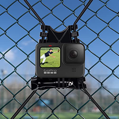 Suptig Net Fence and Tree Pole Mounting Brackets Compatible for Gopro Hero 11 Hero 10 Hero 9 Hero 8 Hero 7 Hero 6 Hero 5 Hero 4 Hero 3 DJI Osmo Compatible for AKASO, Moblie Phone, Digital Cameras