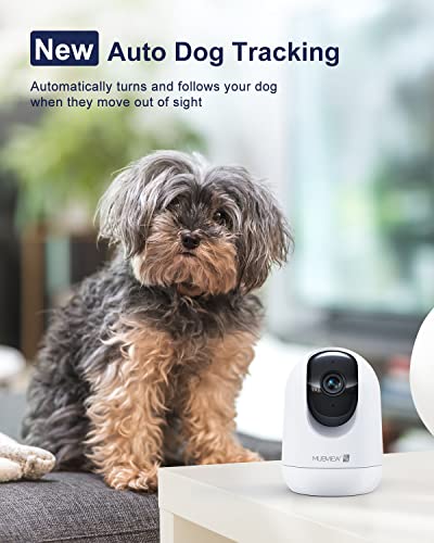 2K Pet Camera, Indoor Secuirty Camera with Phone APP, Home Security Camera for Dog/ Baby, 2.4G WiFi Wired Camera with Night Vision, 24/7 Recording, 2-Way Audio, Motion Tracking, SD&Cloud (2 Pack)