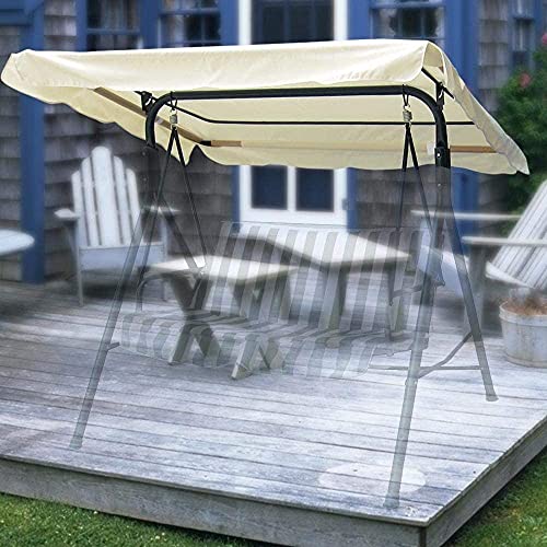 72 " x 53 " Swing Canopy Replacement Waterproof Top Cover for Outdoor Garden Patio Swing Porch Yard ( 72 " x 53 " Inch , Beige )