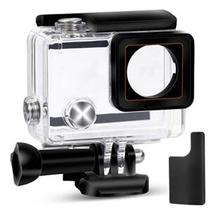 yimobra waterproof housing case for gopro hero 4 and hero 3+ with quick release mount and thumbscrew protective 147ft 45m underwater photography dive hero transparent (presented one more clip)