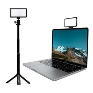 lume cube broadcast lighting kit | zoom lighting, webcam light for computer | video conference lighting kit for laptop with adjustable brightness & color temperature, tripod & suction mount included