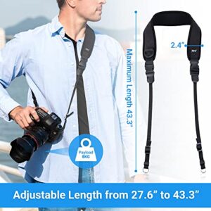 DSLR Camera Neck Strap, Soft Neoprene Shoulder Belt for Canon EOS R5 R6 5D Mark IV 6D Mark II SL3 SL2 T8i T7 T7i 90D 80D Nikon D6 D5 DF D850 D810 D780 D7500 D5600 D3500 Sony A1 A99II,etc