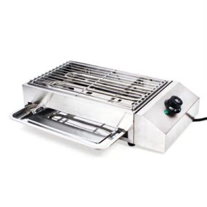 110V Electric Grills Indoor, 1800W Portable Stainless Steel Smokeless BBQ Grill Countertop Barbecue Oven Removeable Stainless Steel Grate and Oil Drip Tray,for Indoor Outdoor Kitchen Garden