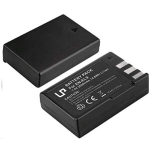 en-el9 en el9a battery pack, lp 2-pack rechargeable li-ion battery set, replacement battery compatible with nikon d40, d40x, d60, d3000, d5000 cameras