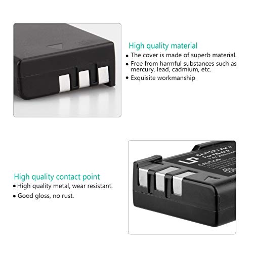 EN-EL9 EN EL9a Battery Pack, LP 2-Pack Rechargeable Li-Ion Battery Set, Replacement Battery Compatible with Nikon D40, D40X, D60, D3000, D5000 Cameras