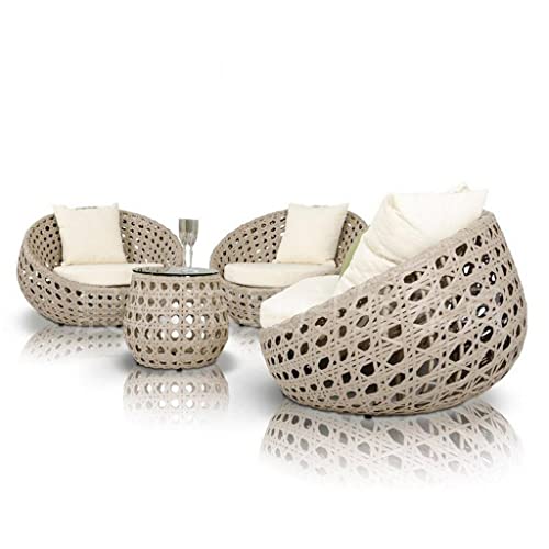 FZZDP Outdoor Rattan Sofa Bed and Breakfast Garden Rattan Chairs Coffee Table Balcony Leisure Outdoor Three-Piece Set