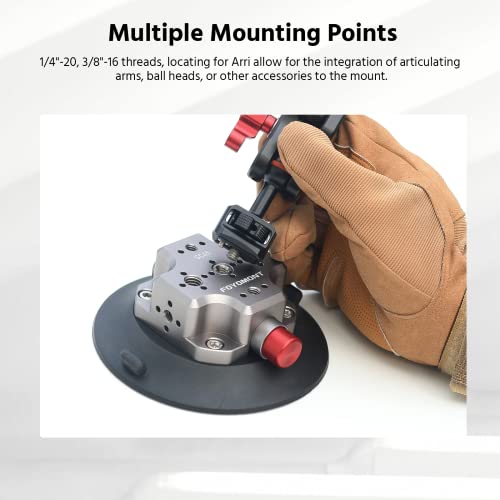 MOSHUSO Foyomont SC45 4.5" Suction Cup Mount Camera Car Mount for Video Shooting On Car Body, Boats, Windows, or Any Smooth Surface Compatible with Action Cameras, DSLR Cameras (Titanium-4.5")