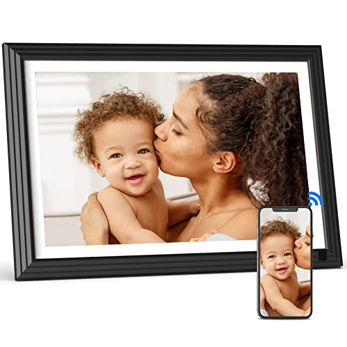 BSIMB 32GB WiFi Digital Picture Frame 10.1 Inch IPS Touch Screen HD Display, Smart Electronic Photo Frame, Easy Setup to Upload Photos & Videos from Anywhere via App/Email, Gift for Grandparents…